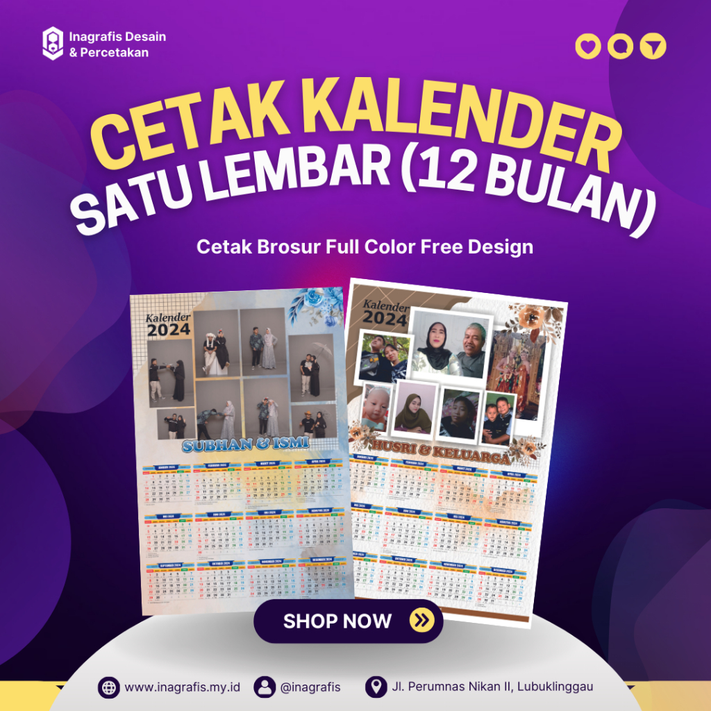 Jual KALENDER 1 LEMBAR (12 BULAN) | Shopee Indonesia