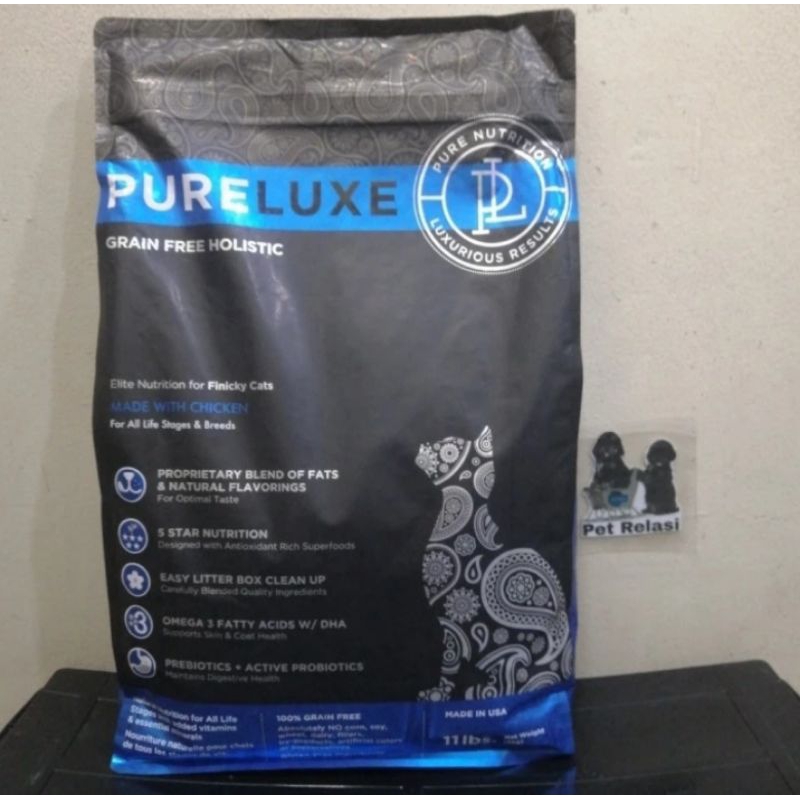 Jual makanan kucing pureluxe grain free holistic for finicky cat 5kg ...