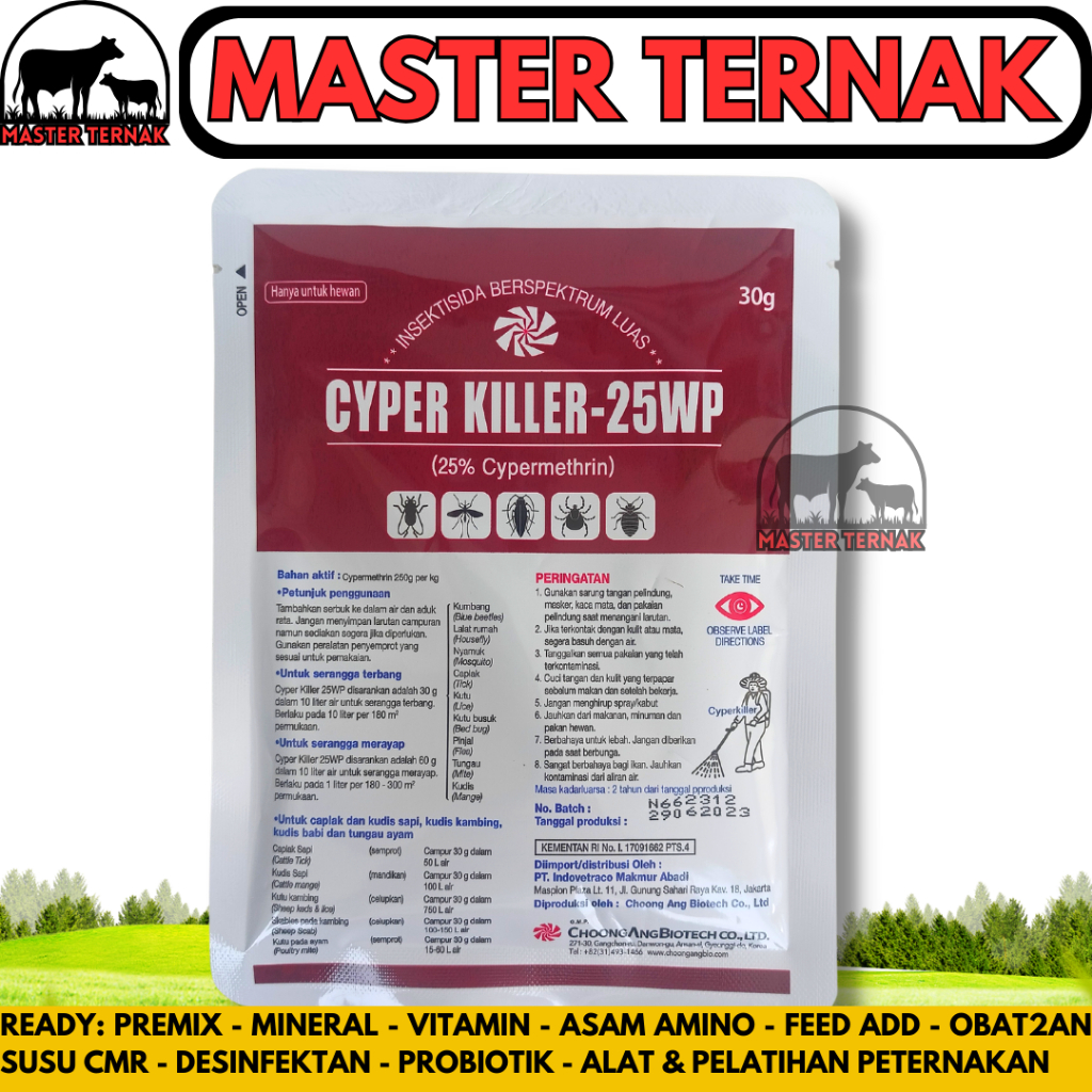 Jual CYPERKILLER 25 WP 30 GRAM ORIGINAL Obat Insektisida Pembasmi Kutu ...
