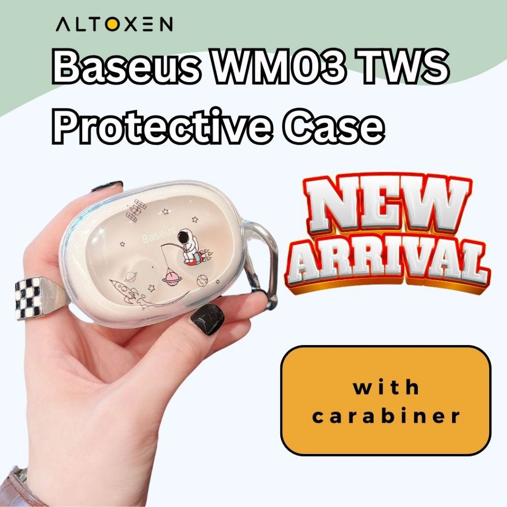 Jual Case TWS Baseus WM03 Transparent Cover Casing Soft Free Carabiner ...
