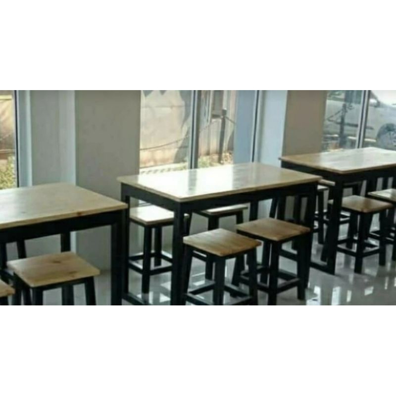 Jual meja makan buat restoran atau Cafe full kayu jati Belanda | Shopee Indonesia
