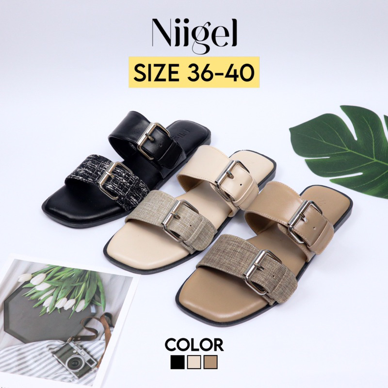Jual Niigel - Archer Sendal teplek wanita kekinian Sandal flat wanita ...