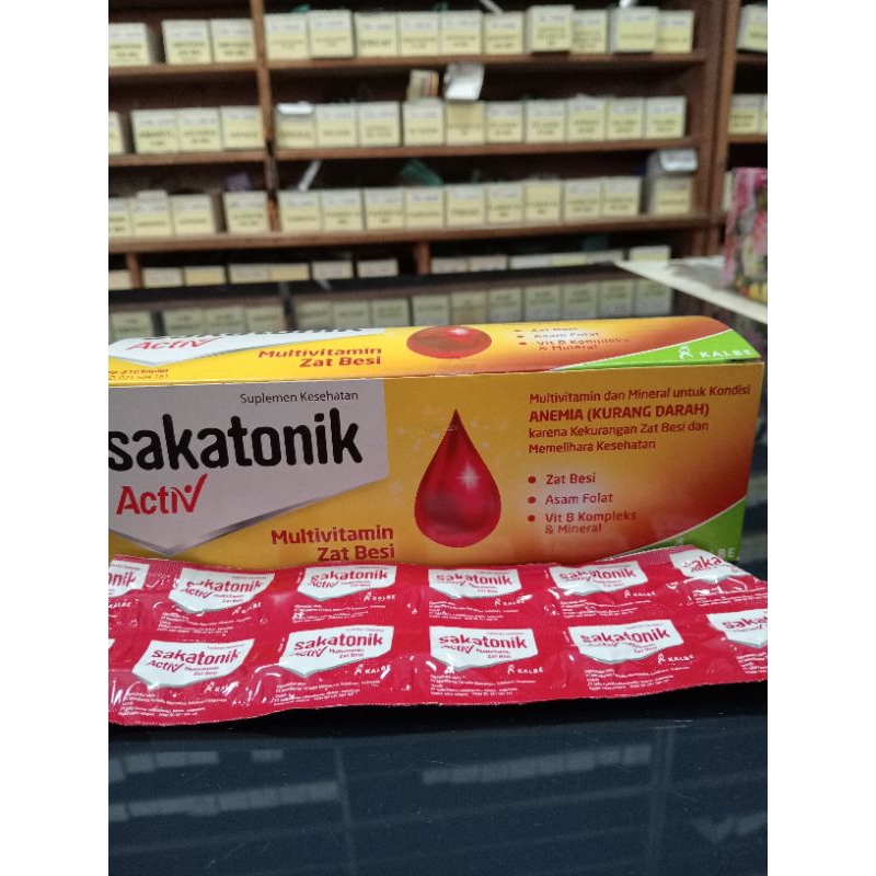 Jual SAKATONIK AKTIV/MULTIVITAMIN DAN ZAT BESI/ 1 BOX ISI 10 STRIP ...