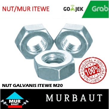 Jual HEX NUT/MUR GALVANIS ITEWE M20 | Shopee Indonesia