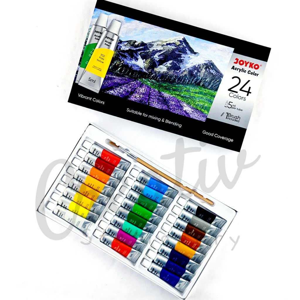 Jual JOYKO Cat Akrilik 24 Warna 5 Ml Acrylic Color Acc-5Ml-24 12 Warna ...