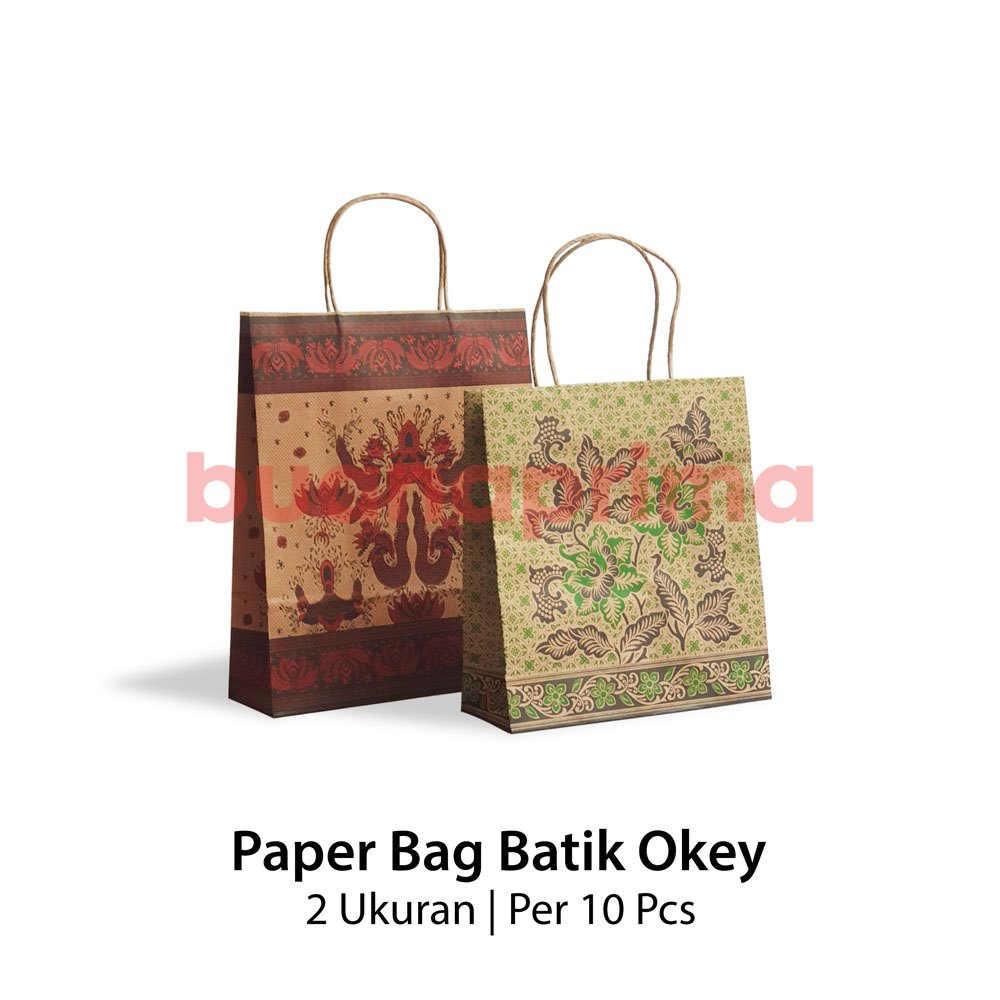 Jual Paper Bag Batik Okey per 10 Lembar 2 Ukuran Tas Kertas Goodie ...