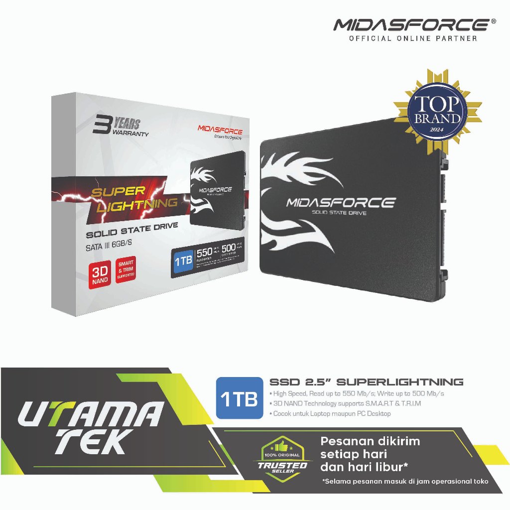 Jual SSD Midasforce 1TB Solid State Drive Midas force resmi original ...