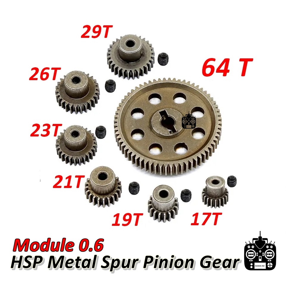 Jual Metal Spur Pinion Gear HSP Module 0.6 untuk HSP Bronto Buggy ...