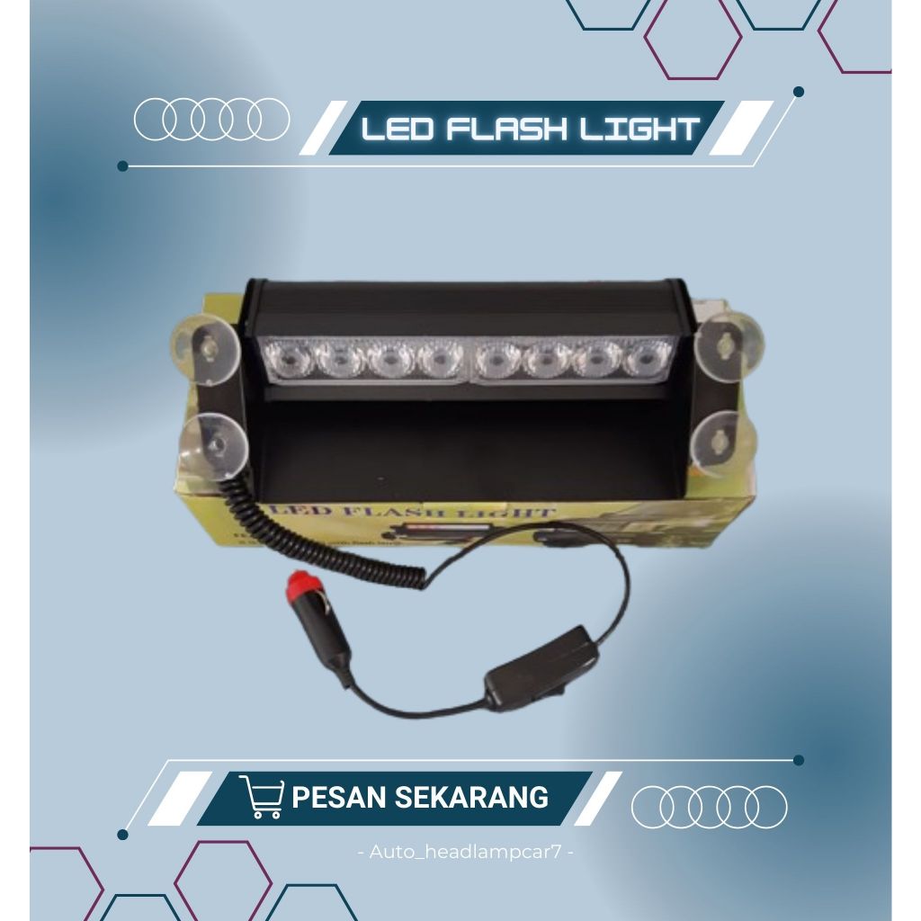 Jual Lampu LED Kedip Dashboard Kotak 8 Mata Flash Light DC 12 Volt | Shopee Indonesia