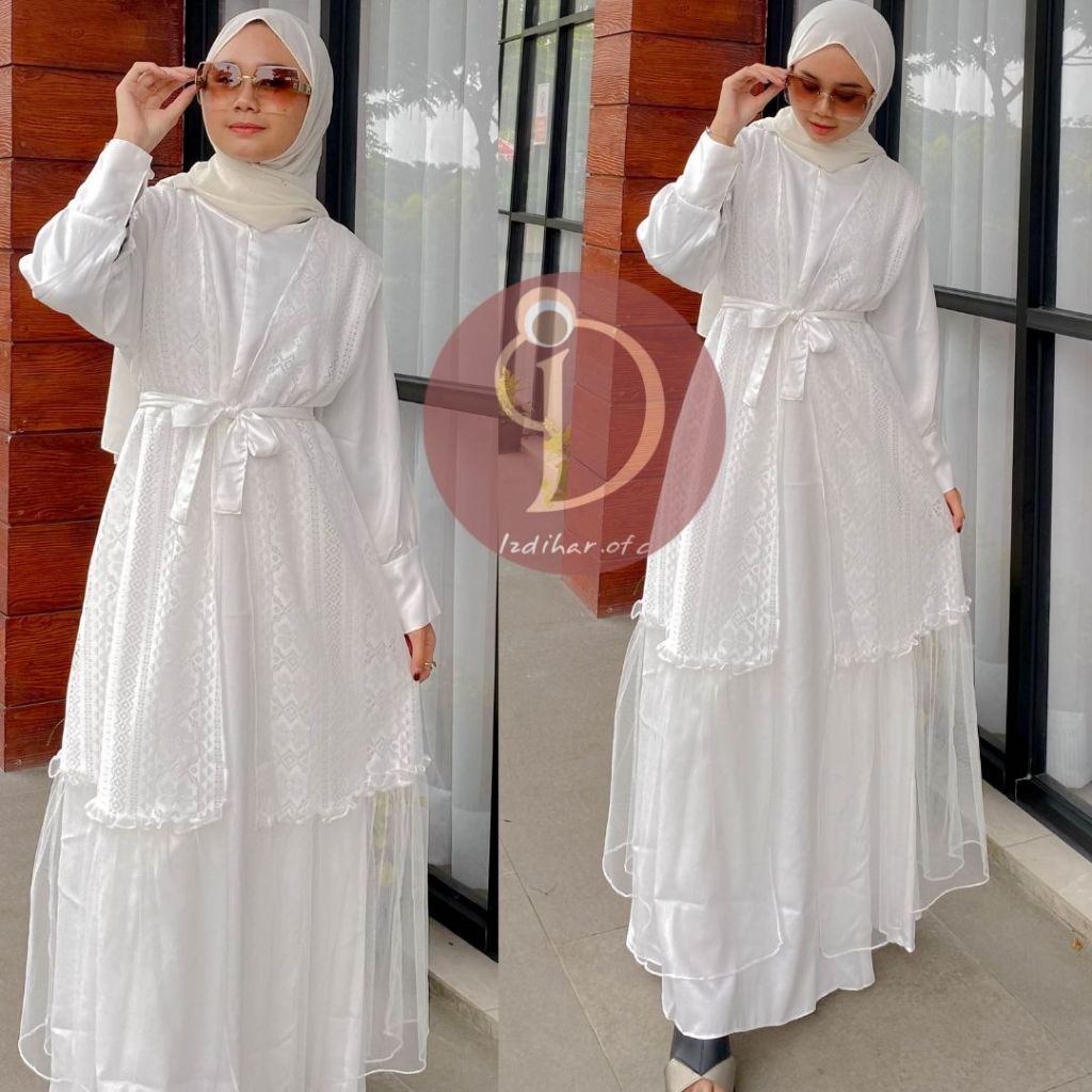 Jual Annara dress - Dress Outer lebaran brukat Malika Kekinian / Dress ...