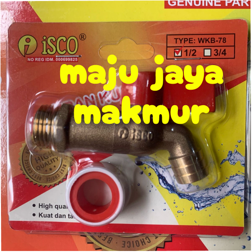 Jual KRAN AIR TEMBOK KUNINGAN FULL 1/2 + SEAL TAPE ISCO ORIGINAL | Shopee Indonesia