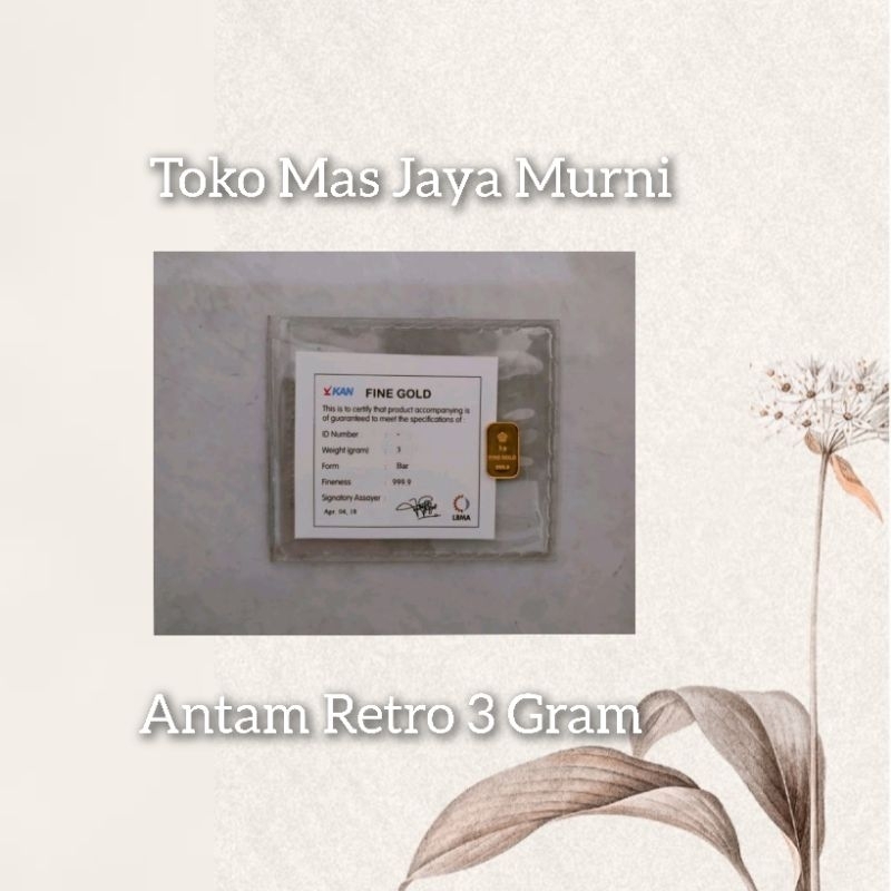 Jual Logam Mulia Emas Antam Retro Vertikal 3 Gram | Shopee Indonesia