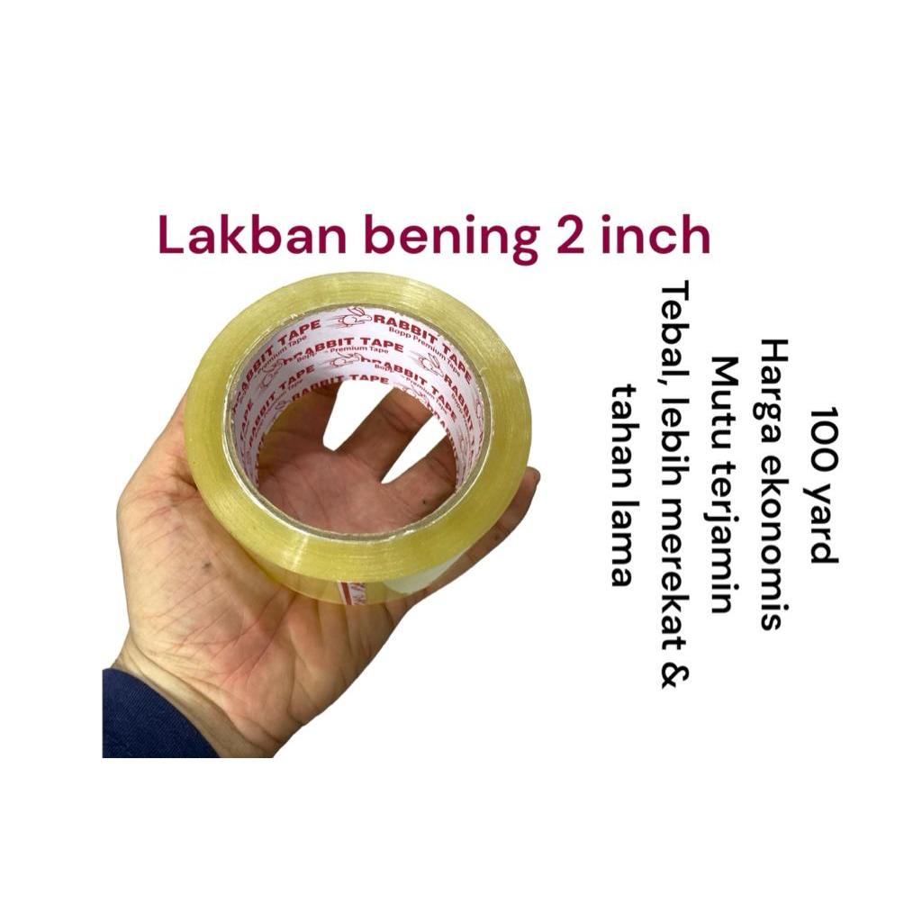 Jual Lakban Bening 100 yard 48 mm 2 Inch Lakban Plastik Super Bening ...