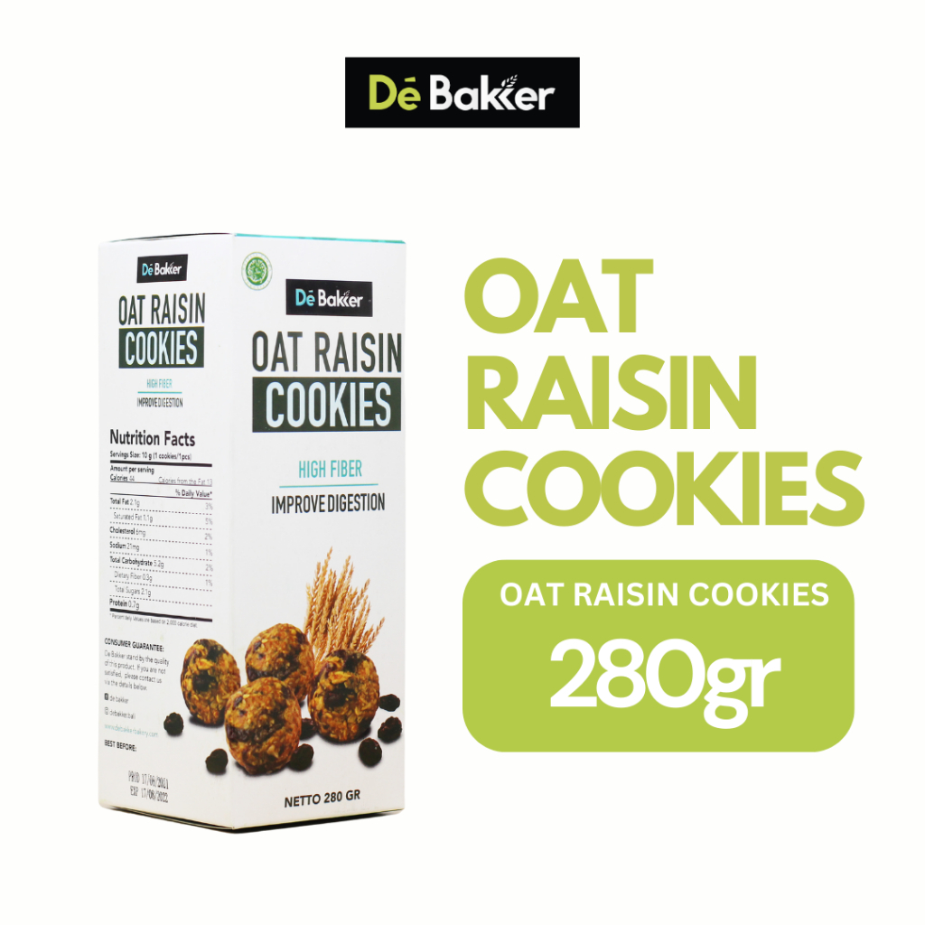 Jual De Bakker Oat Raisin Cookies Cemilan Cookies Sehat | Shopee Indonesia