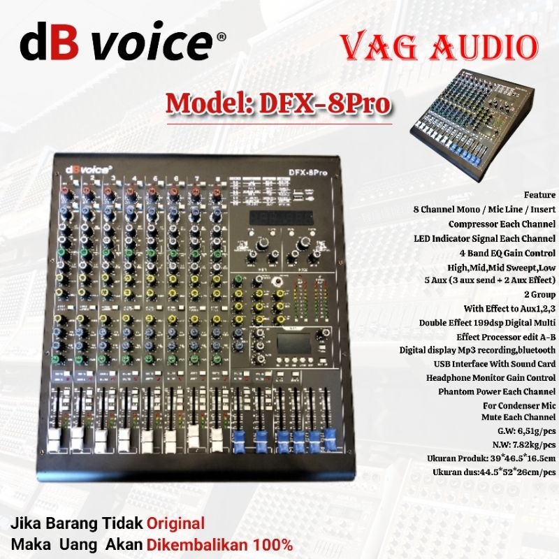 Jual MIXER DB VOICE DFX-8PRO, MIXER 8 CHANNEL DBVOICE DFX 8 PRO ...