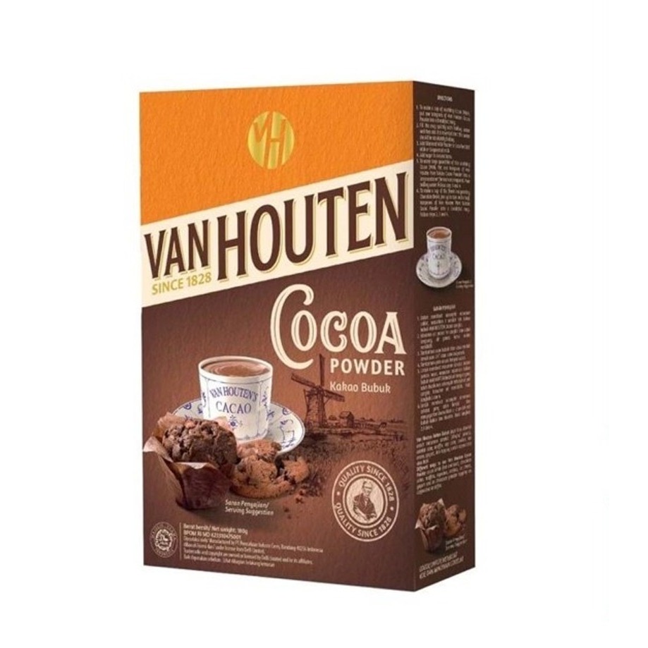 Jual Cokelat - Chocolate Bubuk Van Houten 165gr - Cocoa Powder | Shopee ...