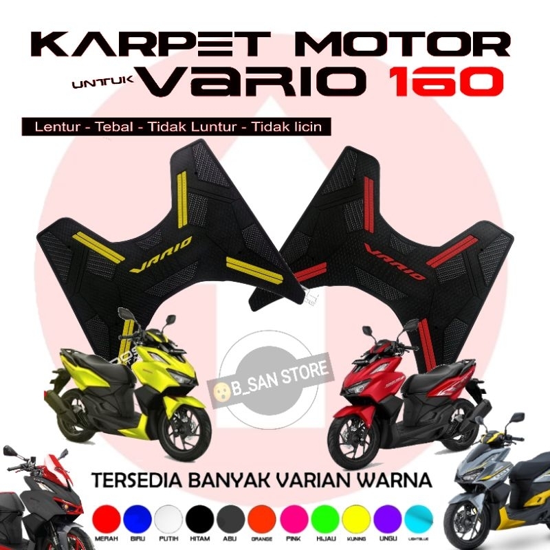 Jual Karpet Motor Vario 160 New Pijakan Alas Keset kaki Bahan Full Karet Premium | Shopee Indonesia