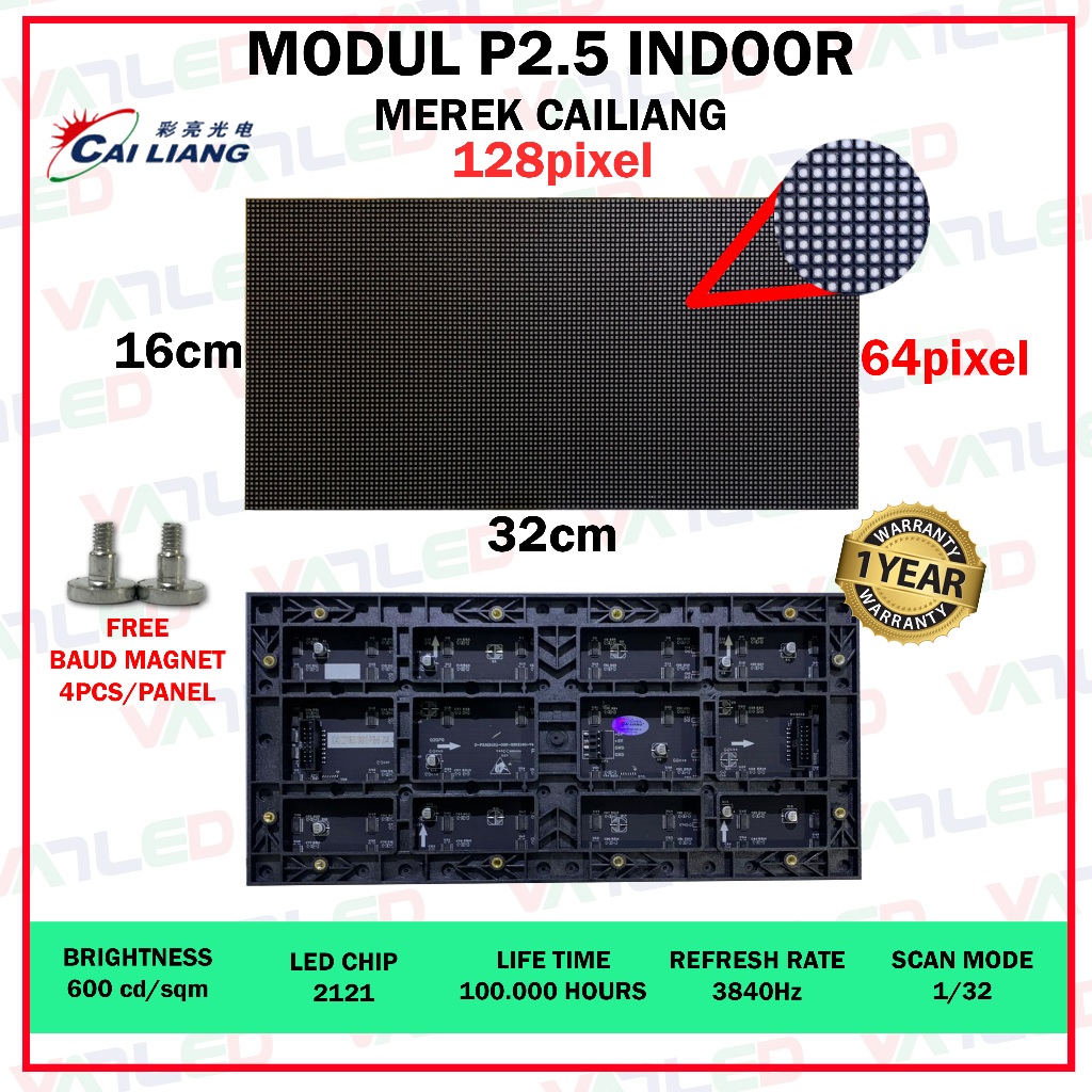 Jual MODULE PANEL MODUL P2,5 P4 P5 RGB FULLCOLOR INDOOR | Shopee Indonesia