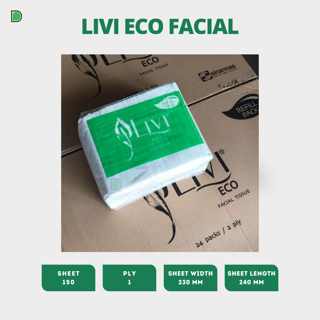 Jual (Gosend/Grab) Tissue LIVI ECO Facial Refill 600's / Tisu Wajah 1 ...