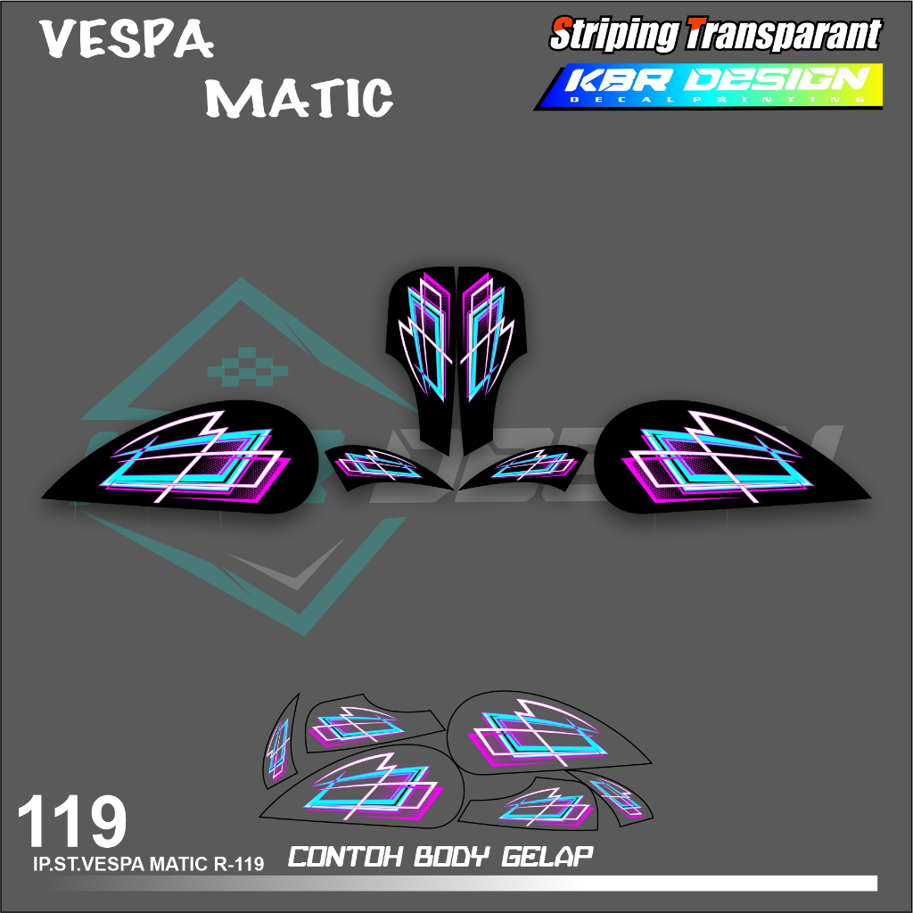 Jual VESPA MATIC (COD) STIKER STRIPING MOTOR VESPA MATIC VARIASI DESAIN ...