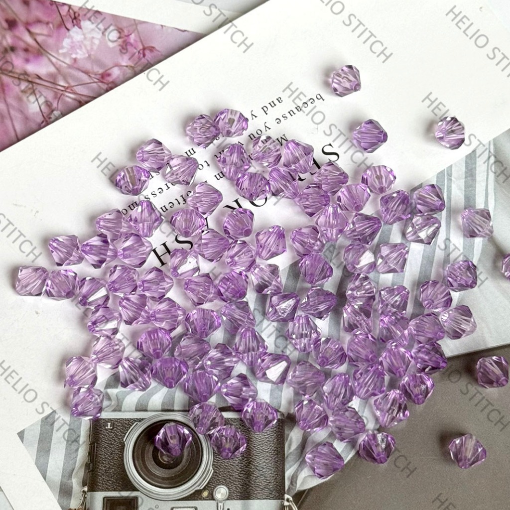 Jual [Pilih Warna] 10 gr Manik-manik Transparan bentuk Diamond Bicone 8 ...