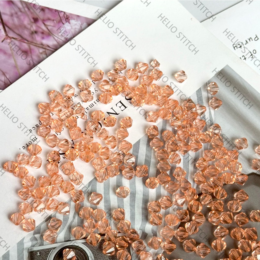 Jual [Pilih Warna] 10 gr Manik-manik Transparan bentuk Diamond Bicone 6 ...