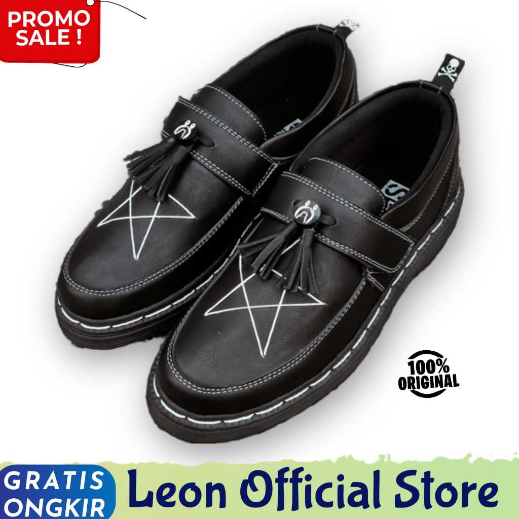 Jual Sepatu Formal Pantofel Kerja Docmart Stars Bape Hitam Pria Kulit ...