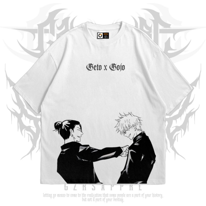 Jual GZRS Oversize Shirt Geto x Gojo | T-shirt JJK - White | Shopee ...