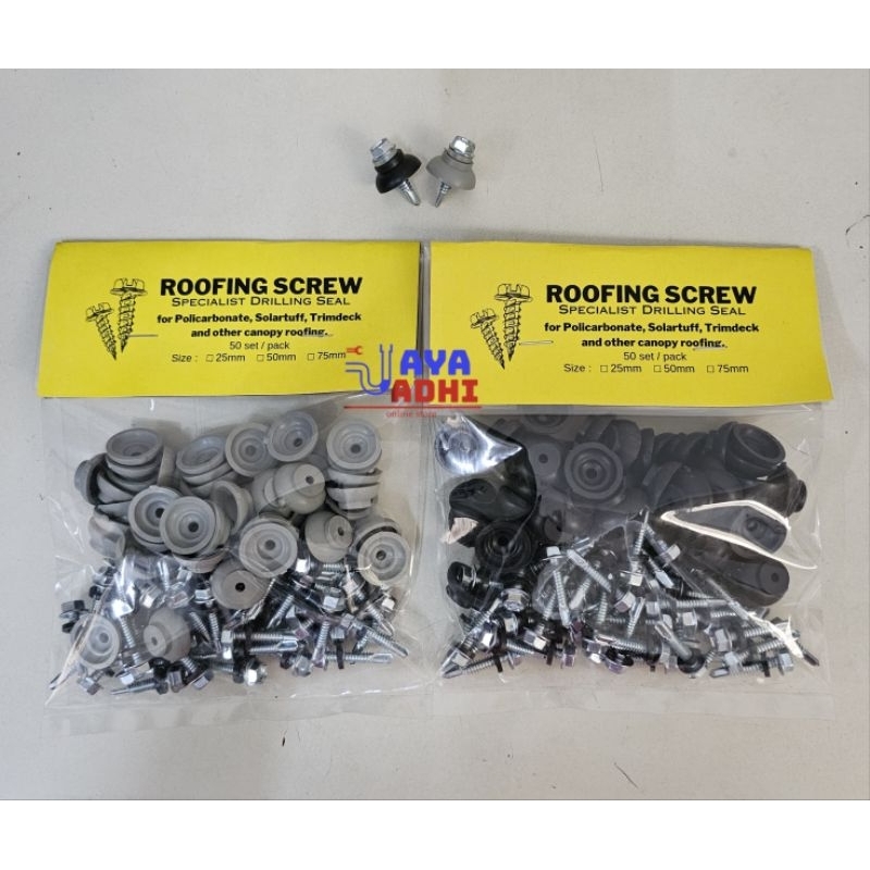 Jual Skrup Roofing Screw SDS Seal ( 50pc/pak ) untuk Solartuff Spandek ...