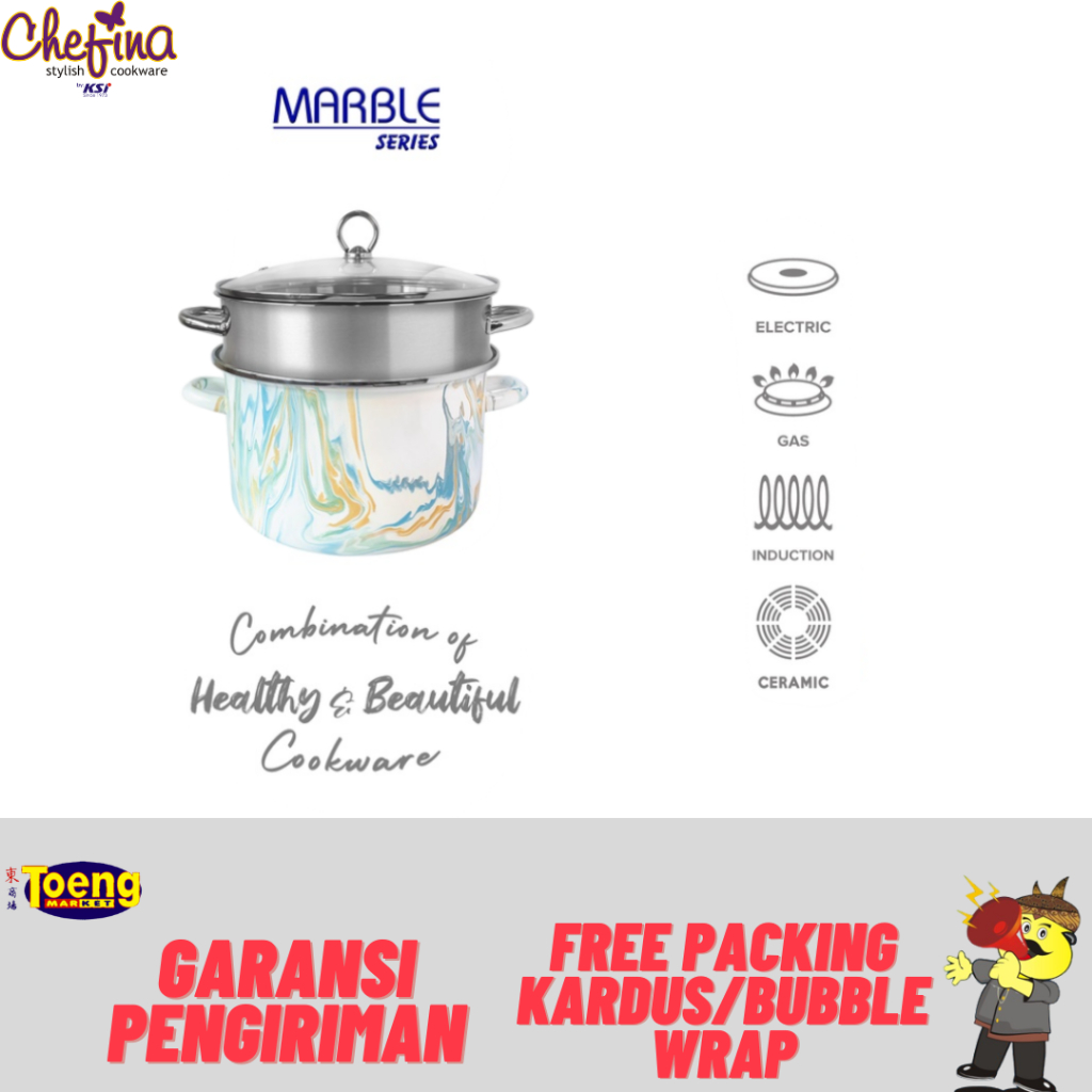 Jual STEAMER 4S W/GL 24cm MARBLE / PANCI DANDANG KUKUS / PANCI KUKUS CHEFINA | Shopee Indonesia