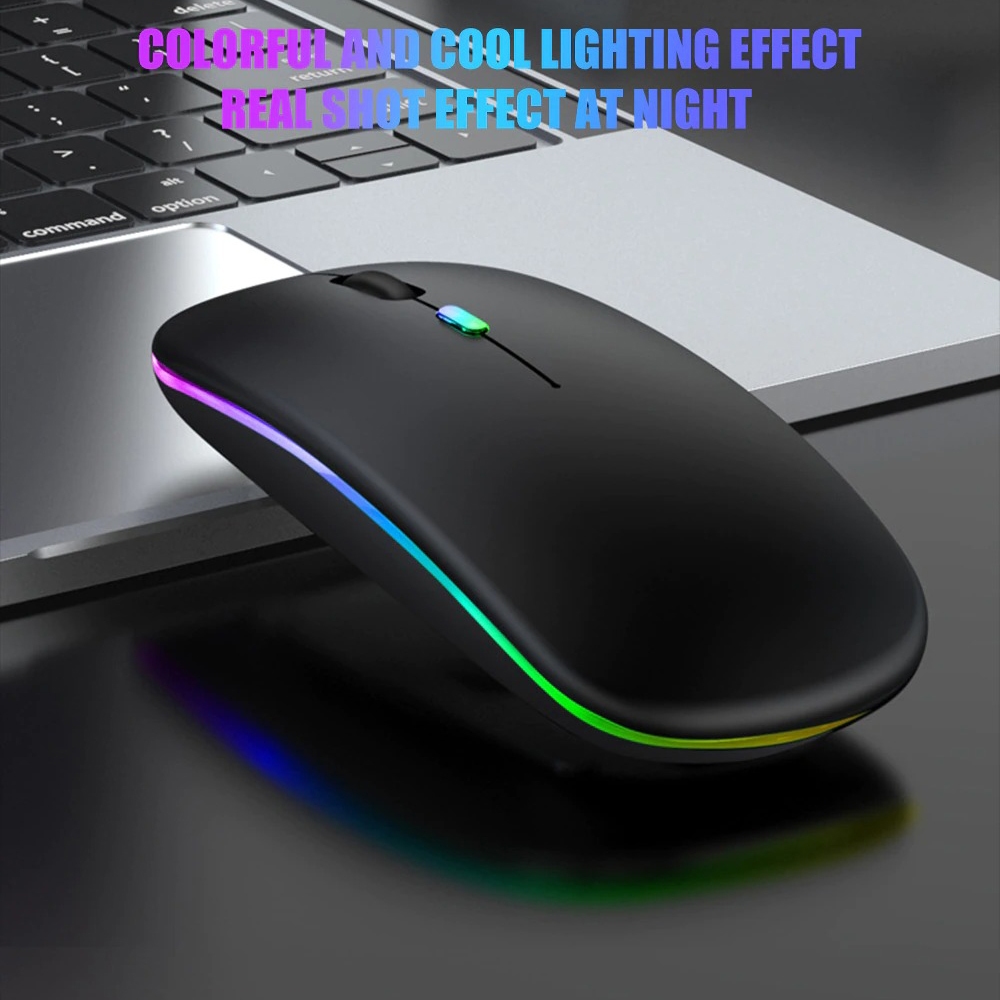 Jual Mouse wireles usb Optical Wireless Mouse Silent Click RGB 2.4GHz ...