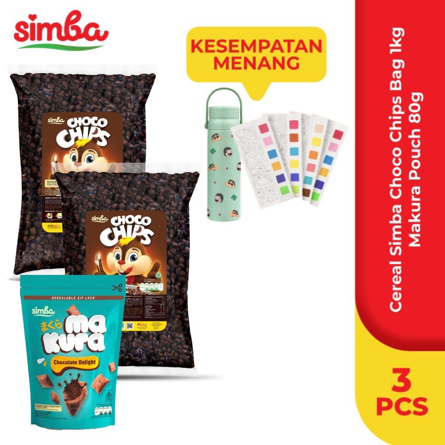 Jual [Kesempatan Menang] Simba Cereal 2 Choco Chips Bag 950 Bundling Makura | Shopee Indonesia