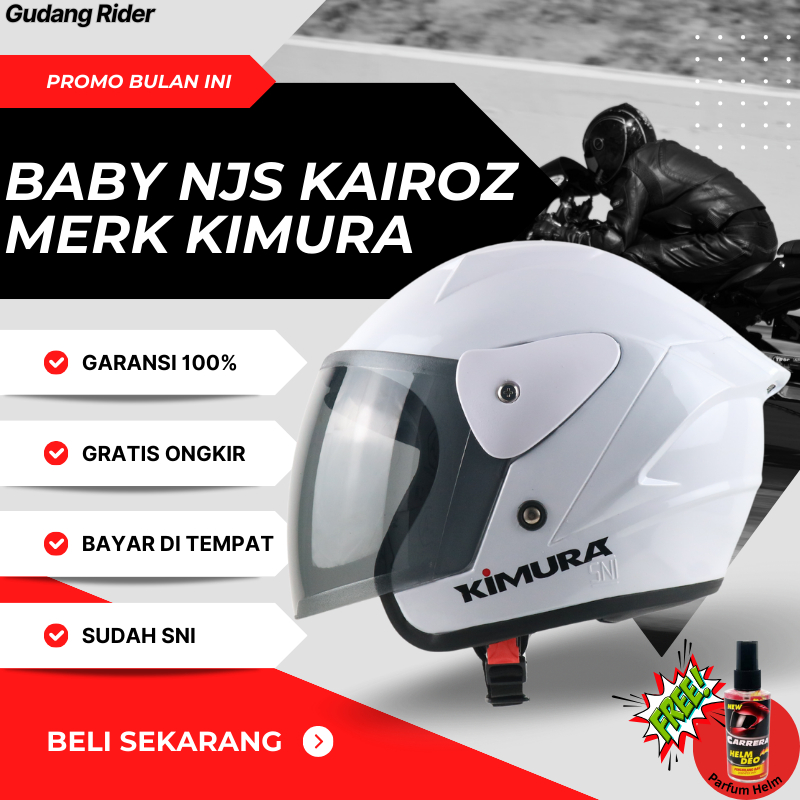 Jual HELM NJS KAIROZ HALF FACE KAIROS POLOS ORIGINAL STANDARD SNI MERK ...