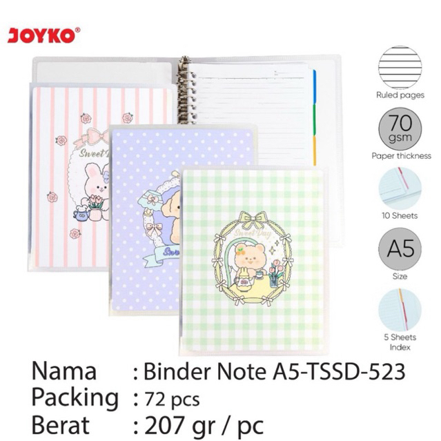 Jual Map Binder Note A5 3 Warna / Motif A5-TSSD-523 Gambar Lucu Joyko ...
