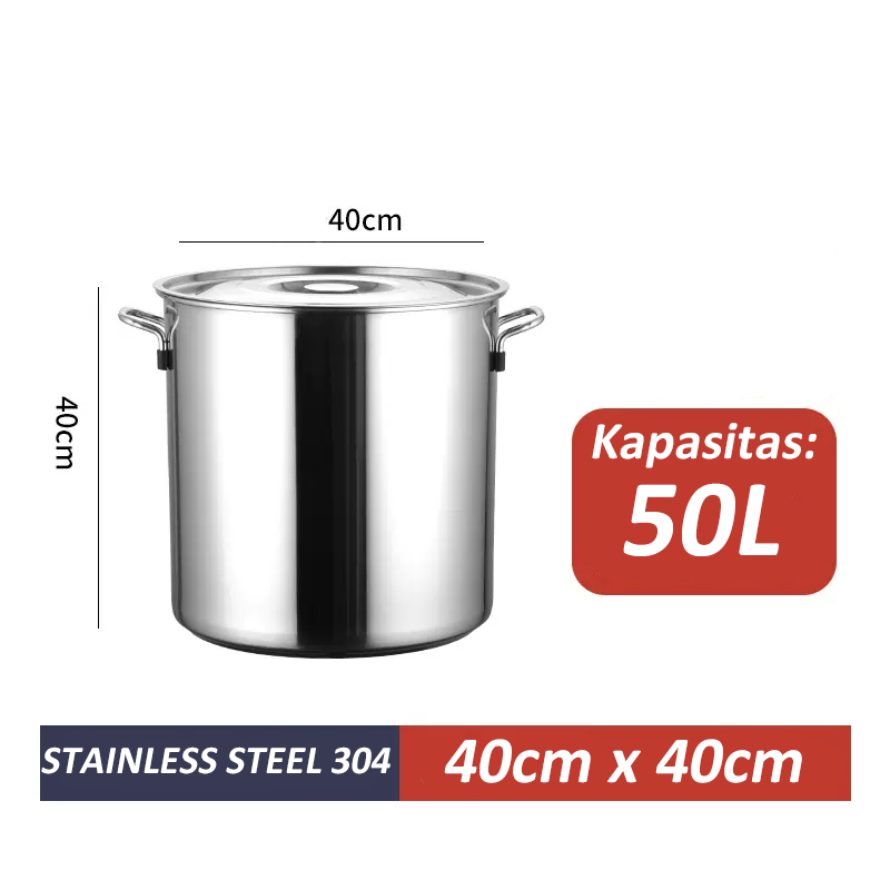 Jual ES Panci Dandang Stainless Steel Stockpot Full Stainless SUS 304 ...