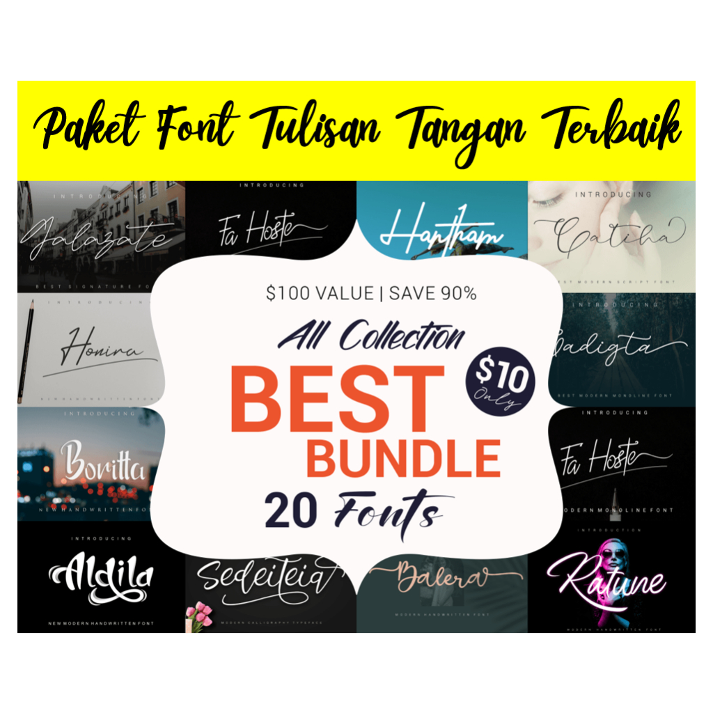 Jual Paket Font Tulisan Tangan Terbaik (20 Fonts) | Shopee Indonesia