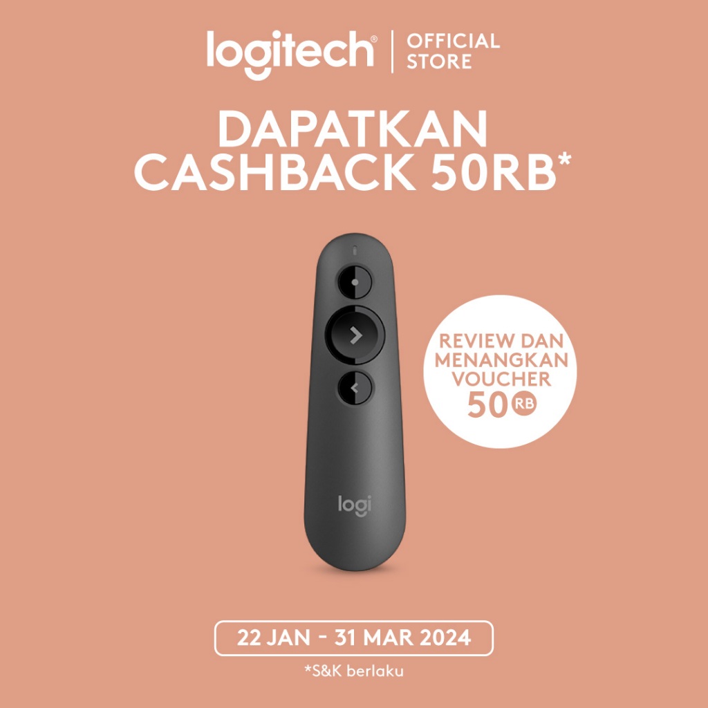 Jual Logitech R500s Remote Pointer Presenter Wireless / Bluetooth ...