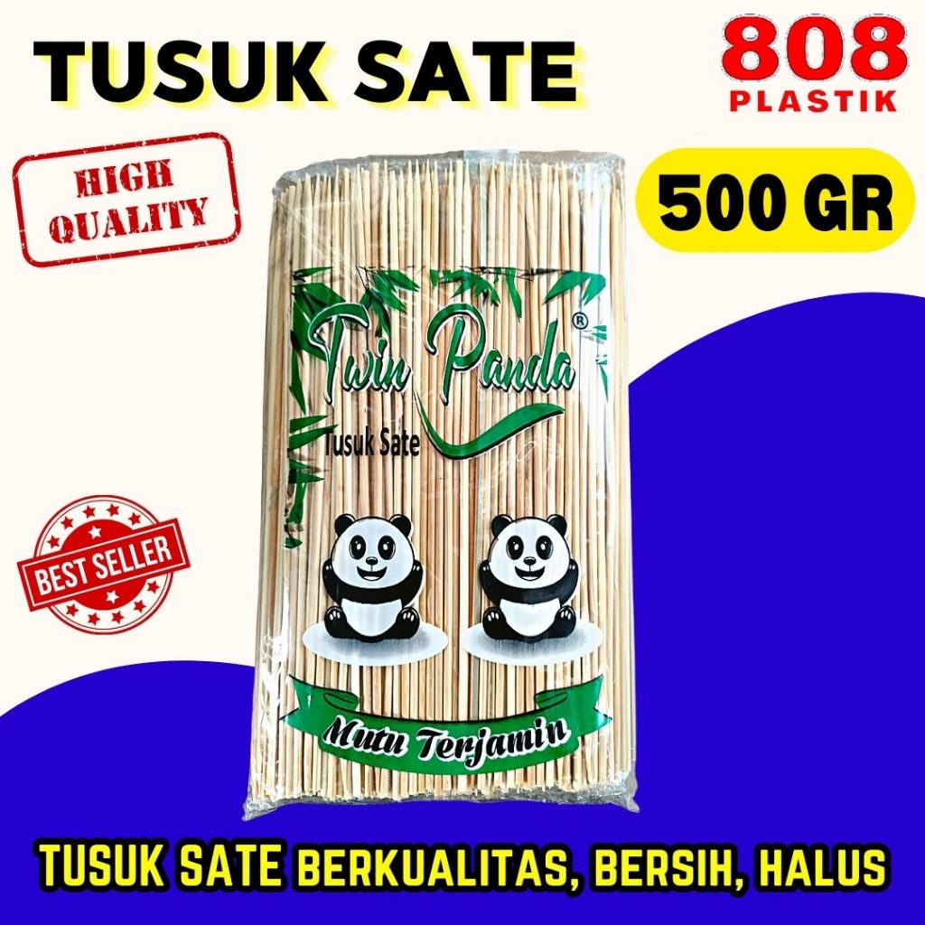 Jual Tusuk Sate Panda 500 Gram / Tusuk Lidi Bambu Panjang 20 cm / Tusuk Serba Guna isi 500gr ...