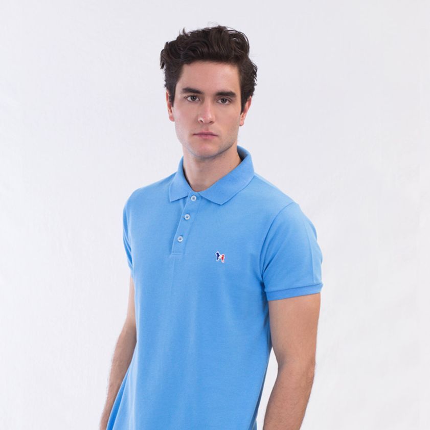 Jual (Defect Sale Old) MON AKITA - Francois Men Polo Shirt Blue - Kaos ...