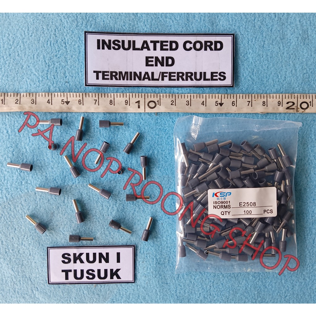 Jual SKUN I FERRULES E2508 ABU ABU FOR CABLE 2,5MM HARGA PER 10 PCS ...