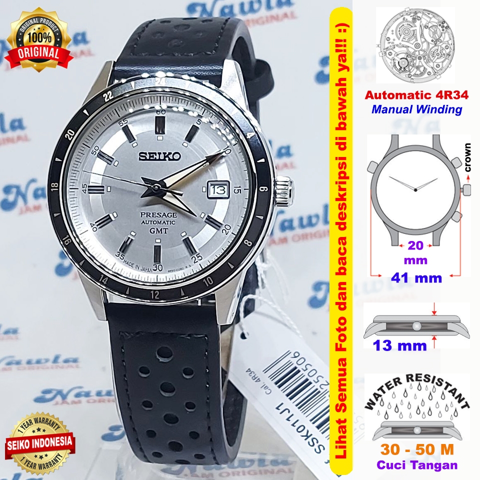 Jual Seiko Presage SSK011J1 GMT Silver Classic 60's - Jam Tangan Pria ...