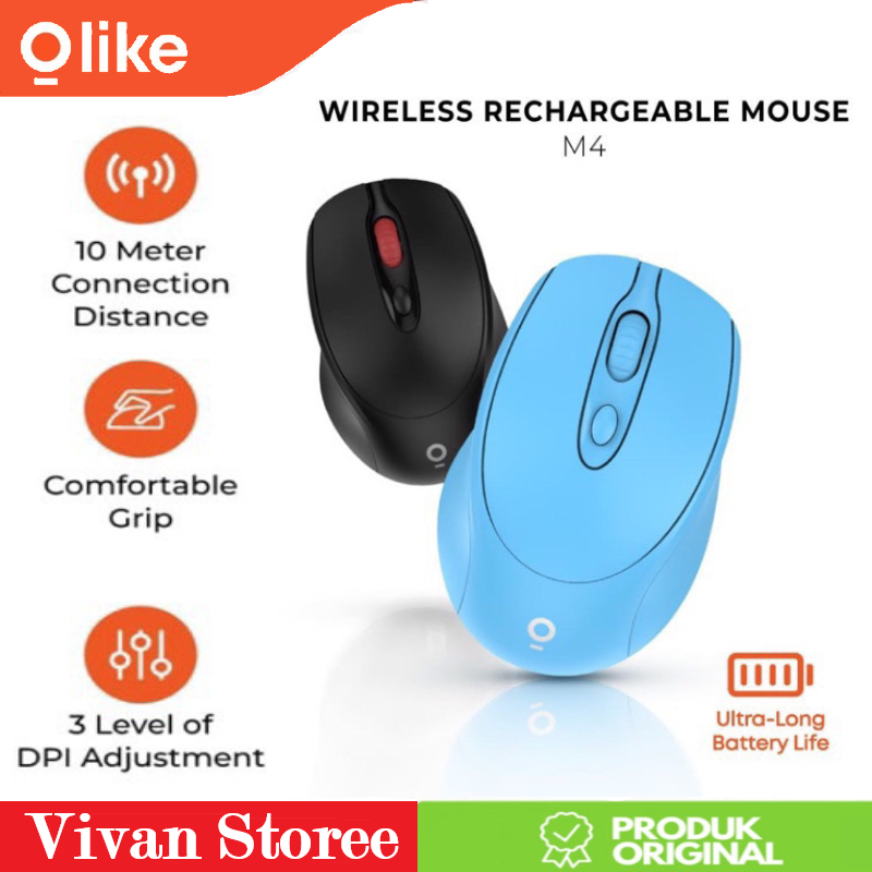 Jual Olike M4 Mouse Wireless Rechargeable Baterai 500mAh 1600 DPI ...