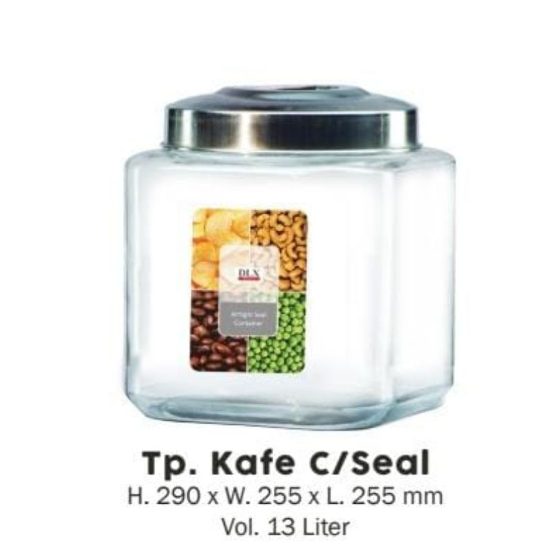 Jual Dlx Toples Kaca Kafe C Seal / Stoples Kafe C Tutup Stainless Kedap ...