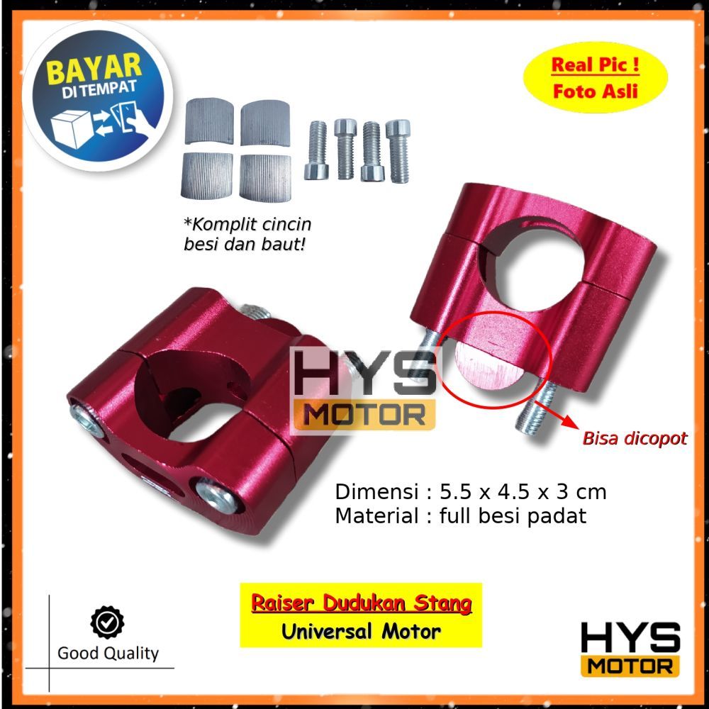 Jual HYS Peninggi Raiser Stang Motor CNC Universal | Shopee Indonesia