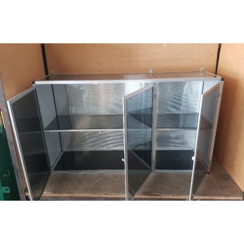 Jual rak lemari gantung kitchen set atas aluminium kaca 3 pintu rayben ...