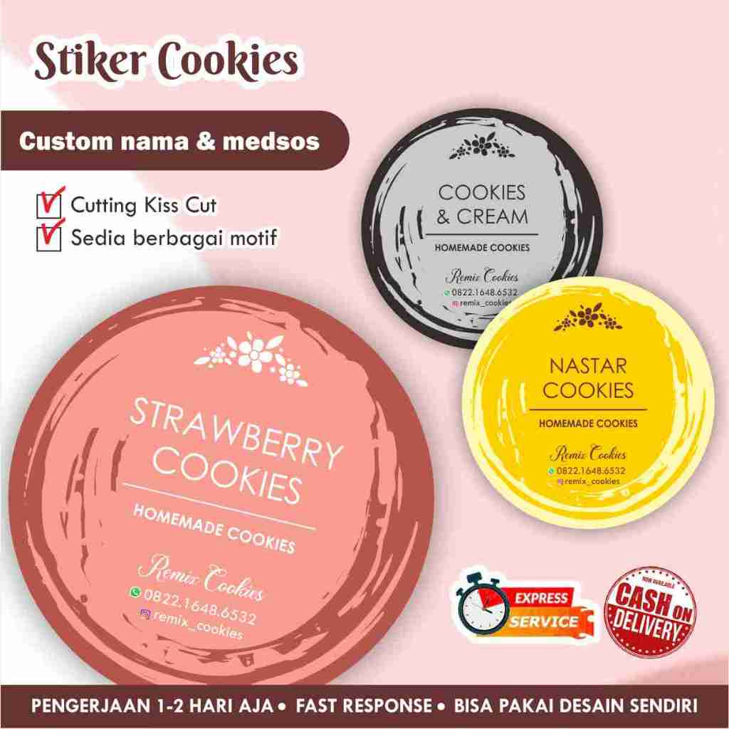 Jual [170 pcs] Stiker Nama Cookies Cromo bulat / Label kemasan makanan ...