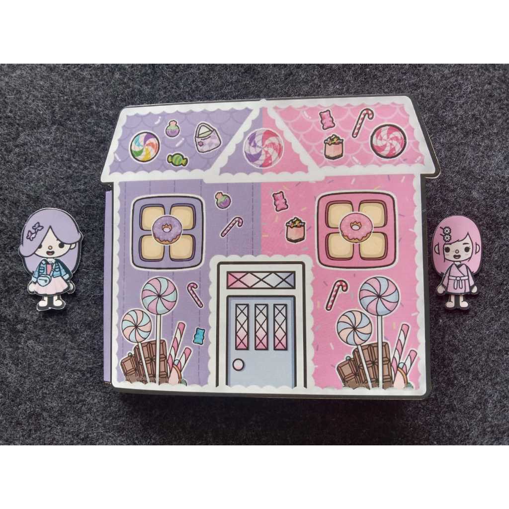 Jual Quiet book toca boca house pink and purple paper doll toka boka ...