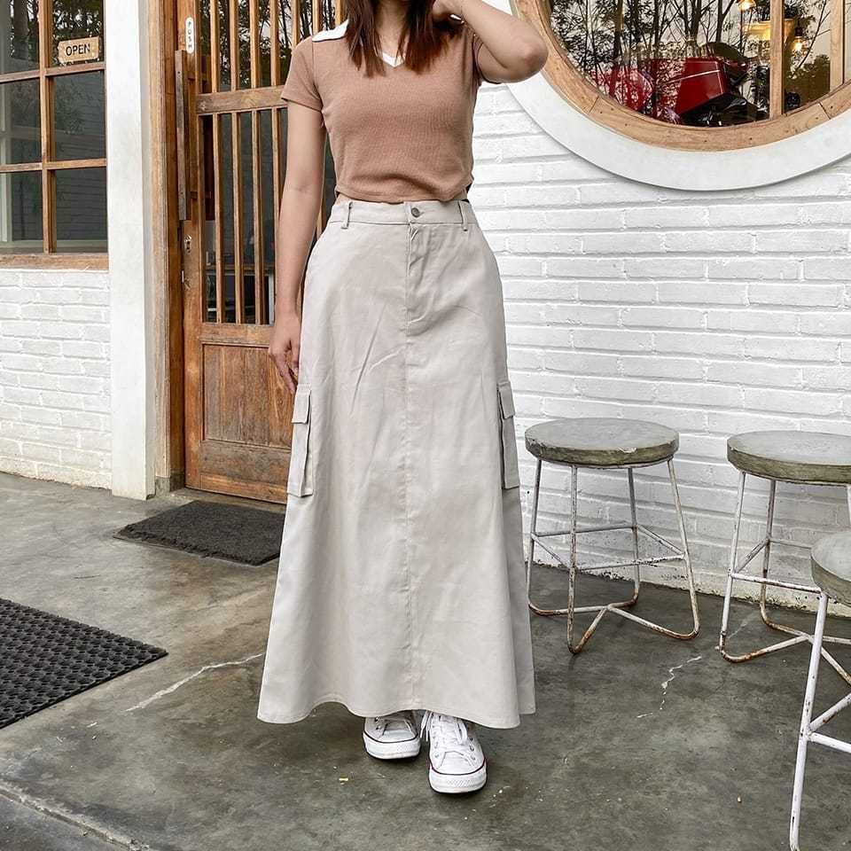 Jual ROK CARGO WANITA KEKINIAN | ROK KOREAN STYLE | ROK KARGO WANITA ...