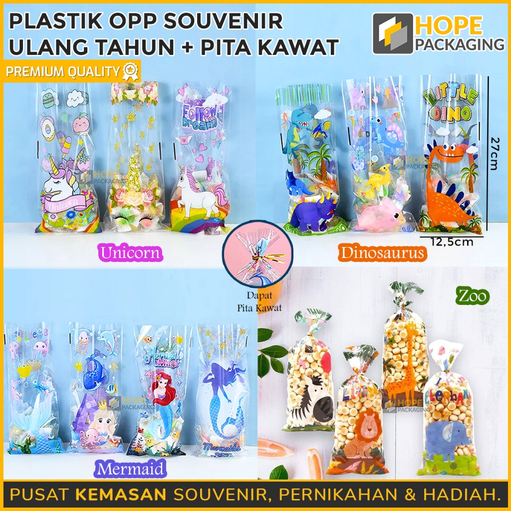 Jual [ ISI 20PCS ] OPP motif Kantong Plastik Snack Goodie Bag ...