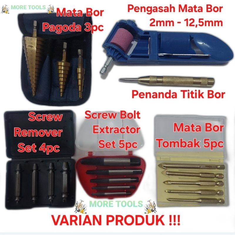 Jual Mata Bor Pagoda set 3 pc / Mata Bor Tombak Set 5 pc / Mata Bor ...